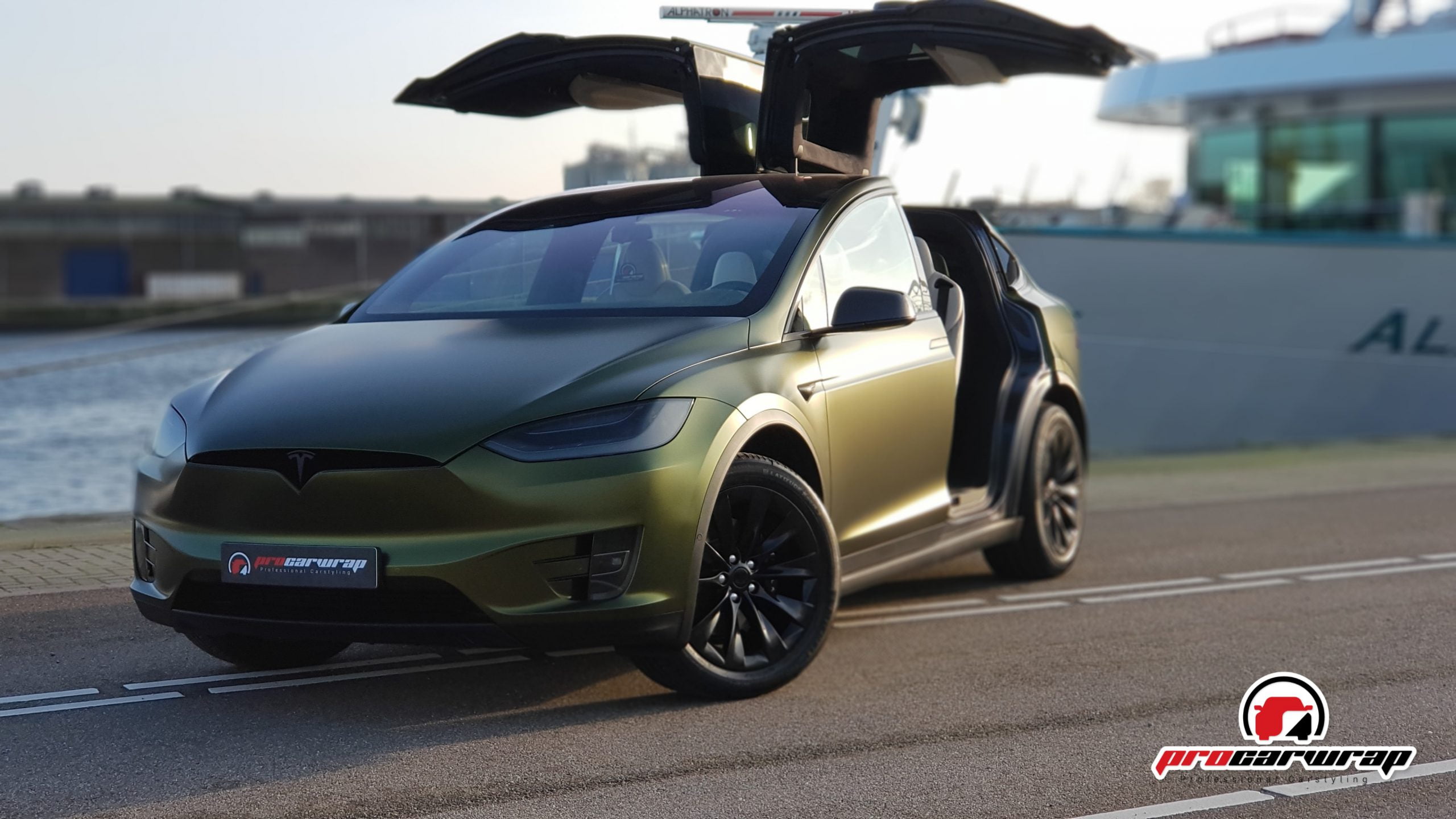 Tesla Model X Avery Satin Metallic Hope Green - ProCarWrap